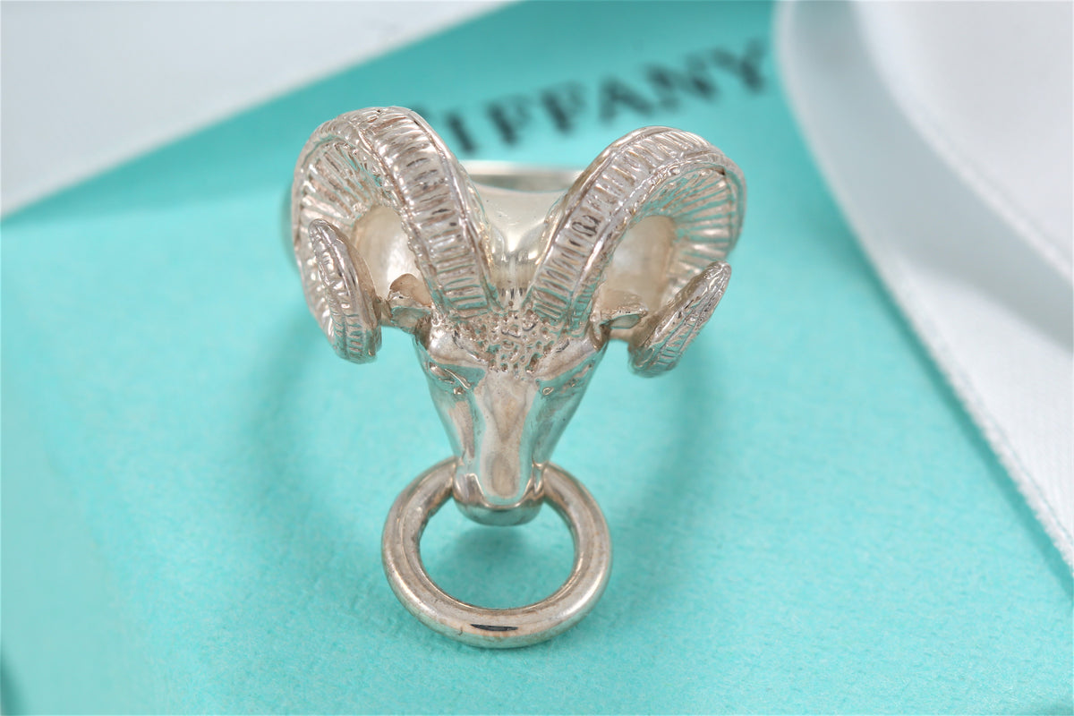Tiffany & Co. Silver Ram Door Knocker Ring – Luxury Restored